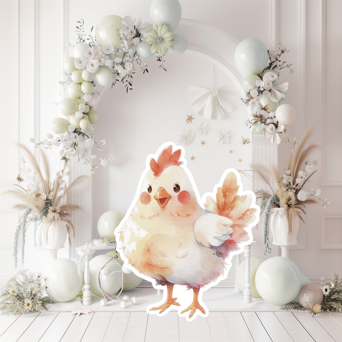 Chicken Farm Baby Big Decor Cutout Party Props, Chick Birthday Standee ...