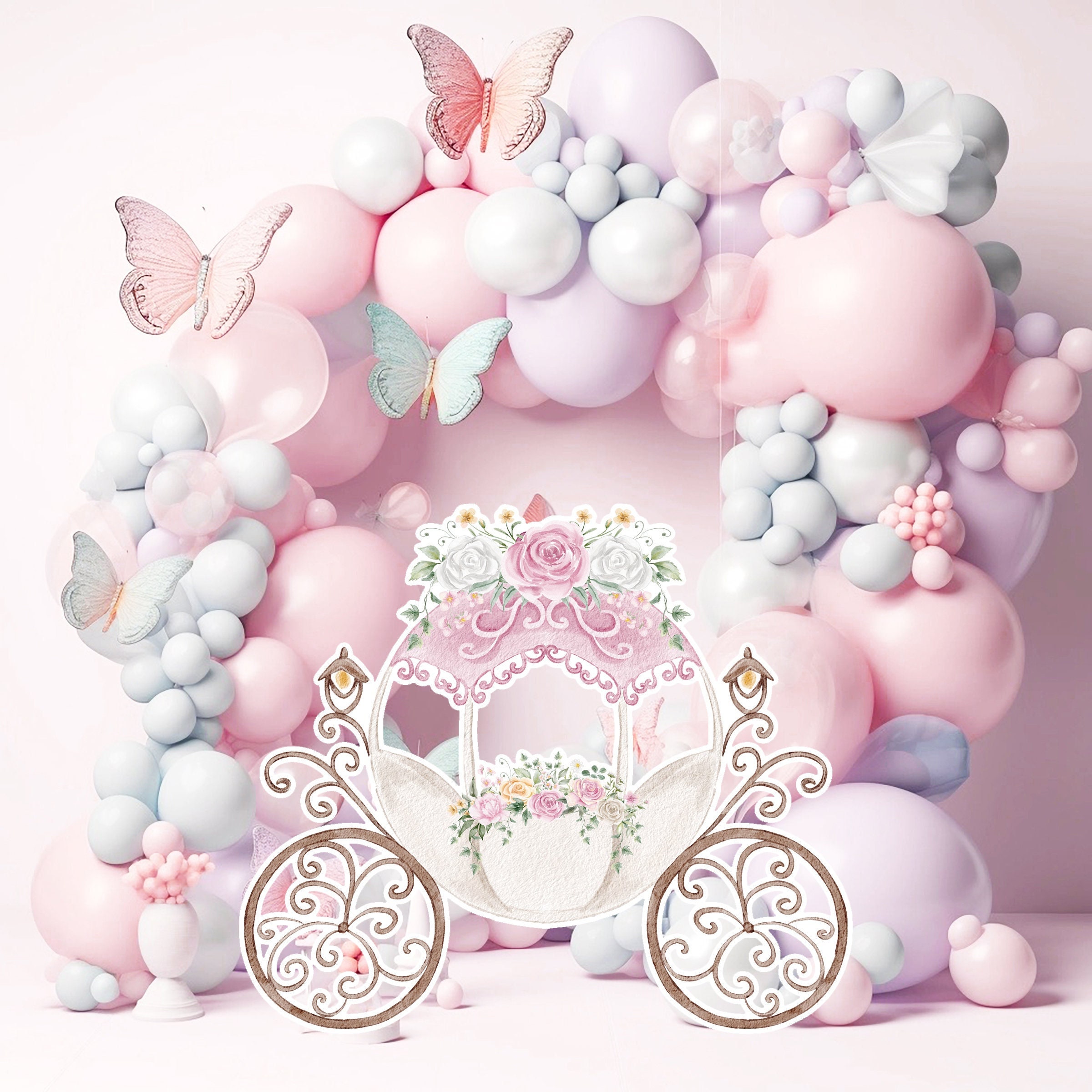 Princess Big Decor Cutout, Baby Girl Birthday Standee, Whimsical Floral ...