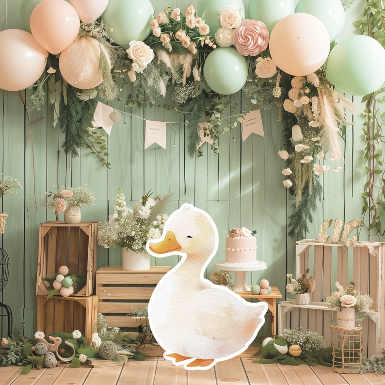 Farm Duck Baby Big Decor Cutout Party Props, Duck Birthday Standee ...