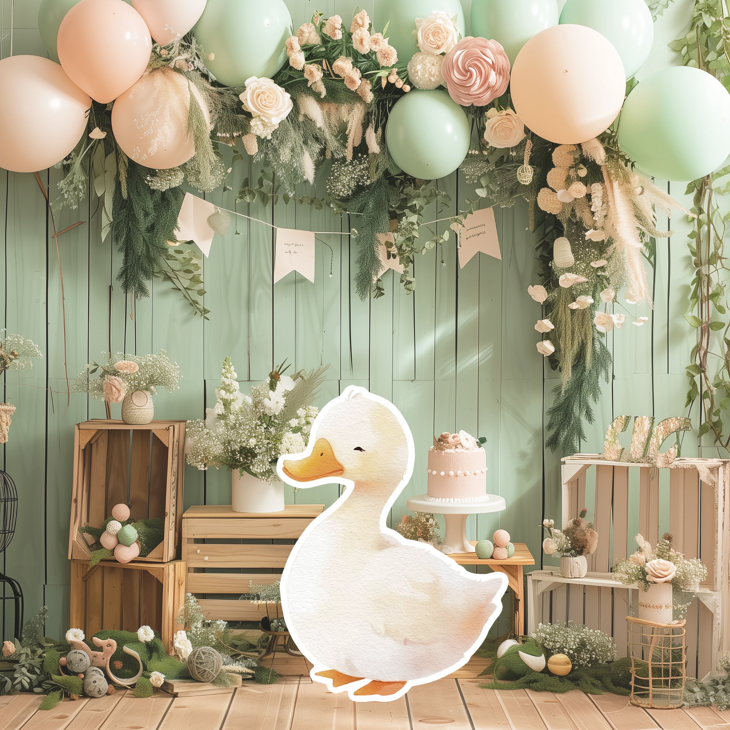 Farm Duck Baby Big Decor Cutout Party Props, Duck Birthday Standee ...
