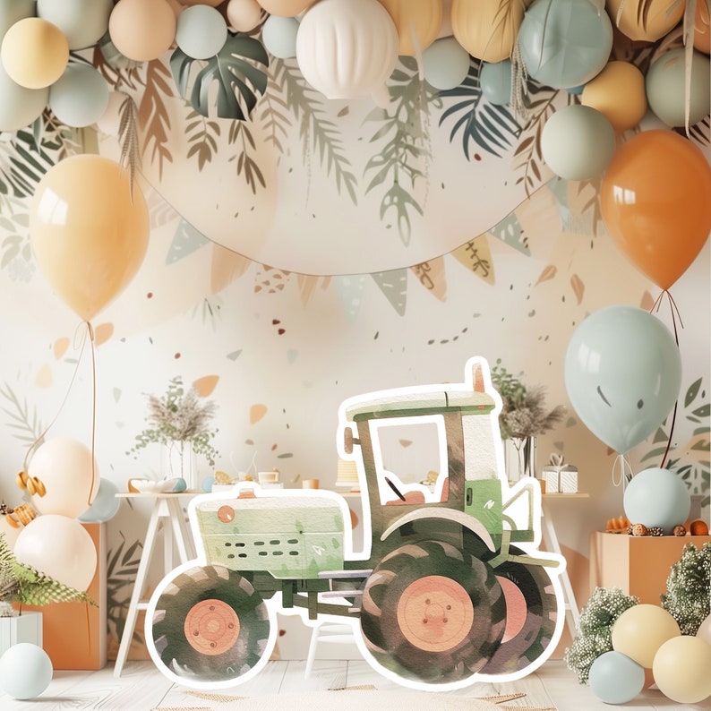 Tractor Baby Big Decor Cutout Party Props, Farm Birthday Standee ...