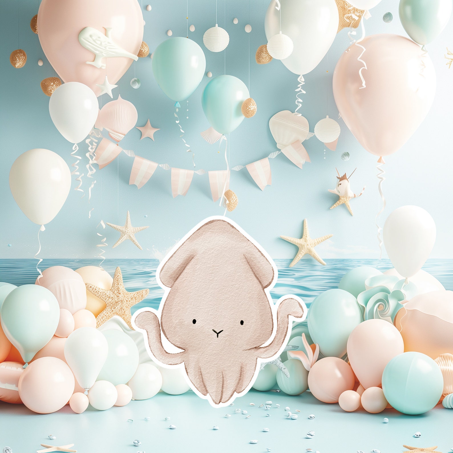 SQUID Baby Big Decor Cutout Party Props, Cute SQUID Birthday Standee ...