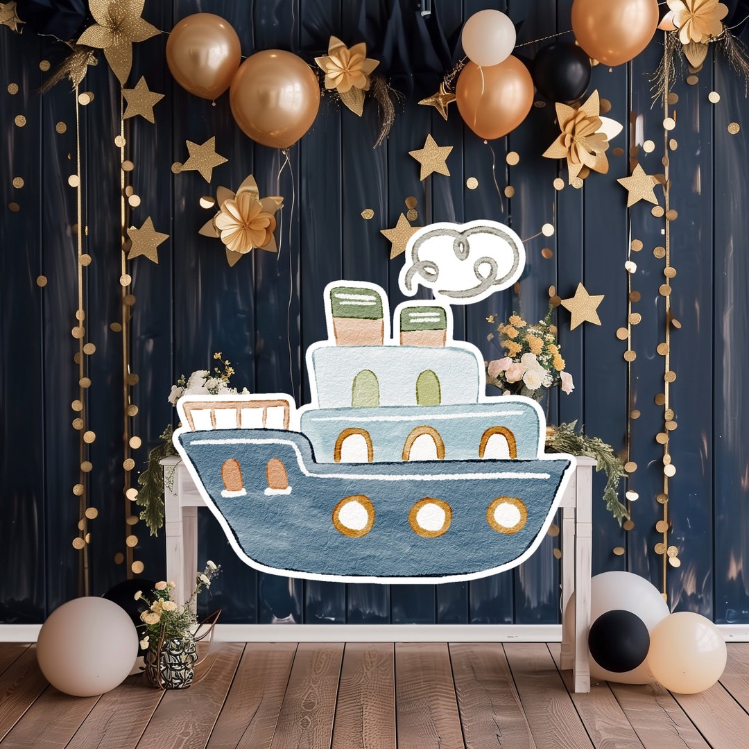 Boho Baby Big Decor Cutout Party Props, Cute Ship Birthday Standee ...