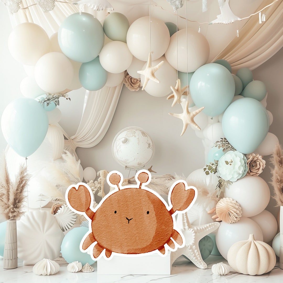 CRAB Baby Big Decor Cutout Party Props, Cute CRAB Birthday Standee ...
