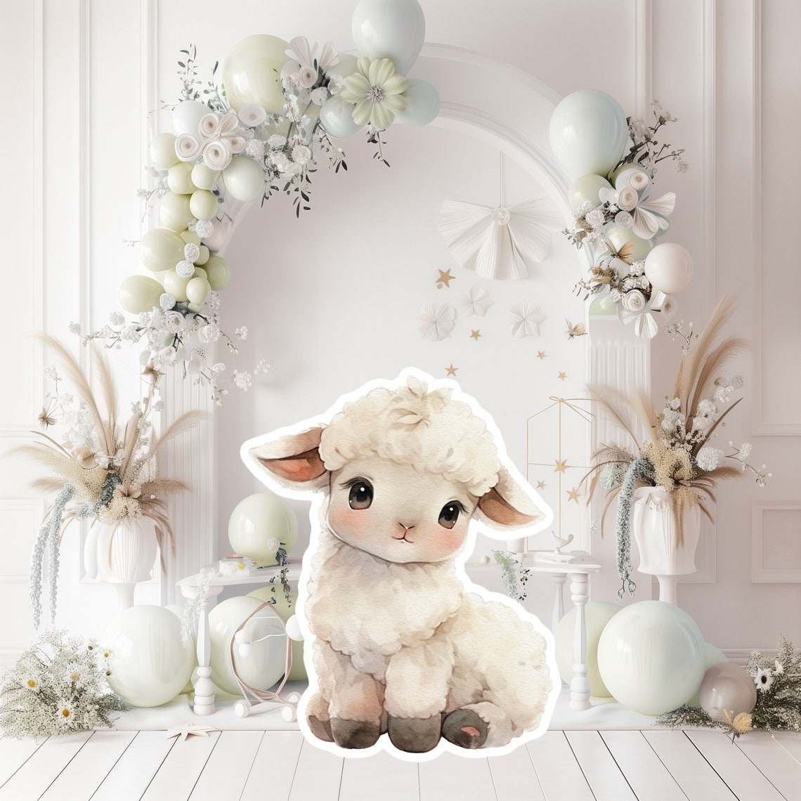 Sheep Farm Baby Big Decor Cutout Party Props, Cute Lamb Birthday ...