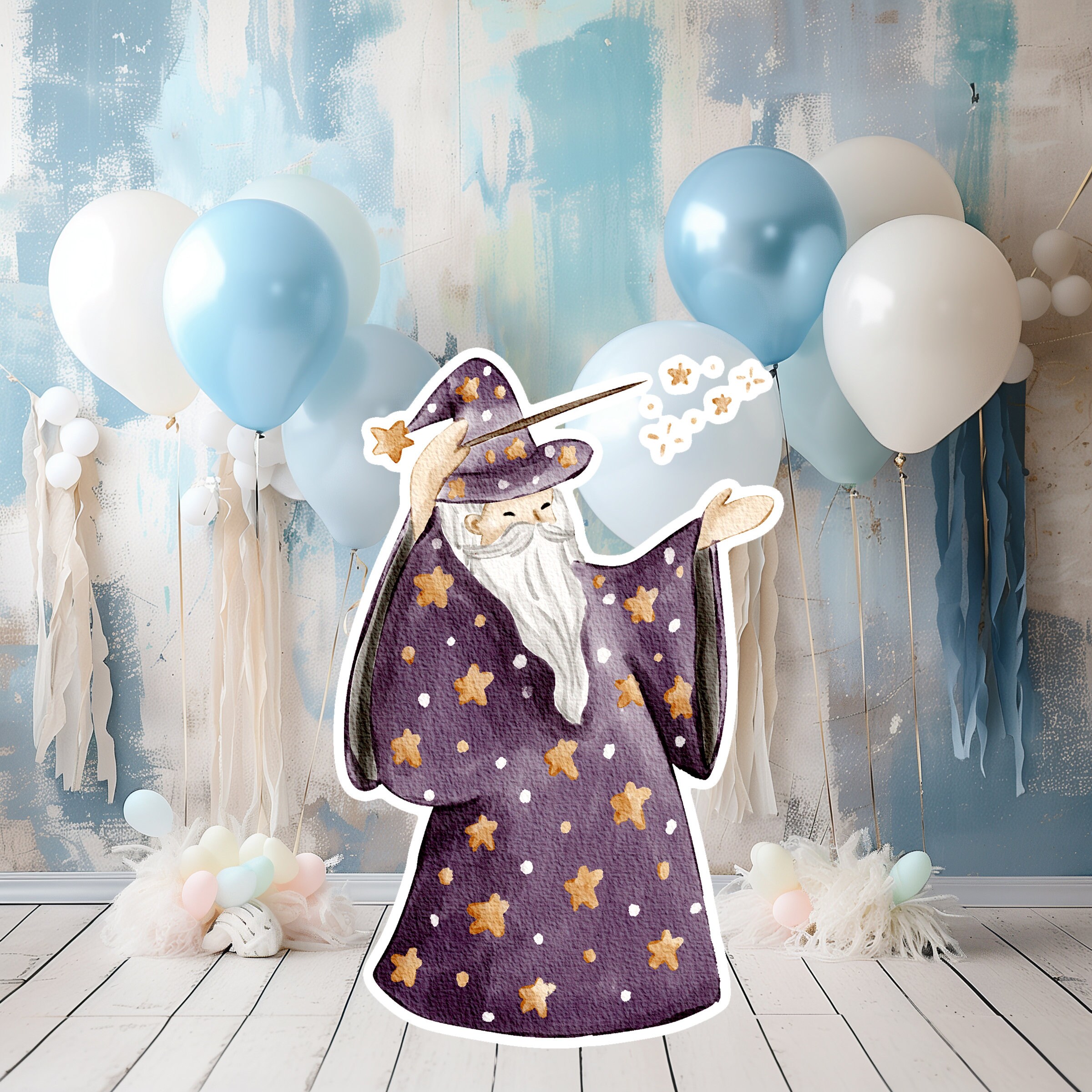 Sorcerer Big Decor Cutout Party Props, Baby Tale Birthday Standee ...
