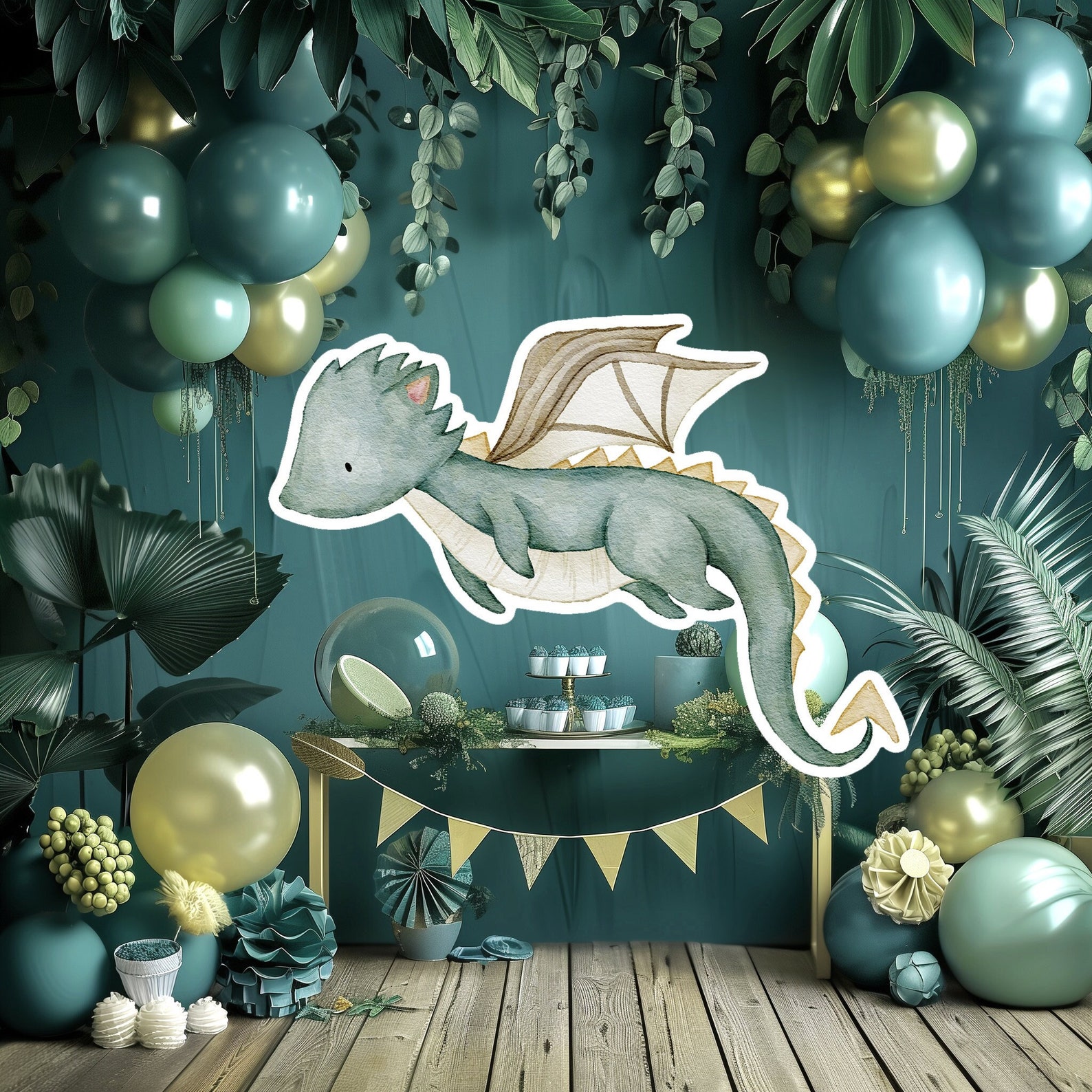 Dragon Big Decor Cutout, Baby Kid Birthday Standee, Whimsical Dragon ...