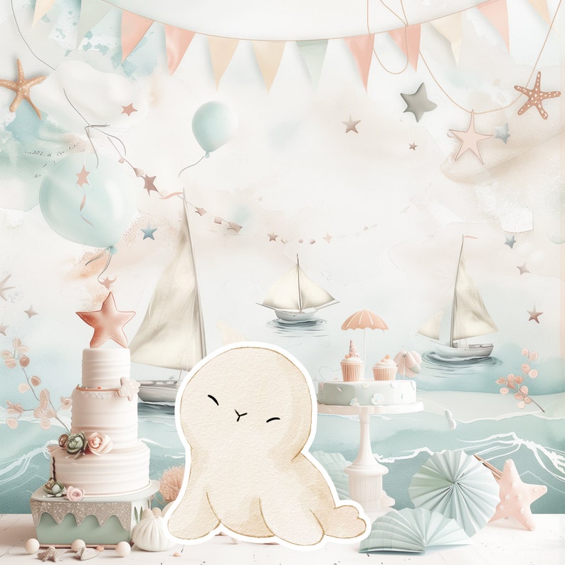 SEAL Baby Big Decor Cutout Party Props, Cute SEAL Birthday Standee ...