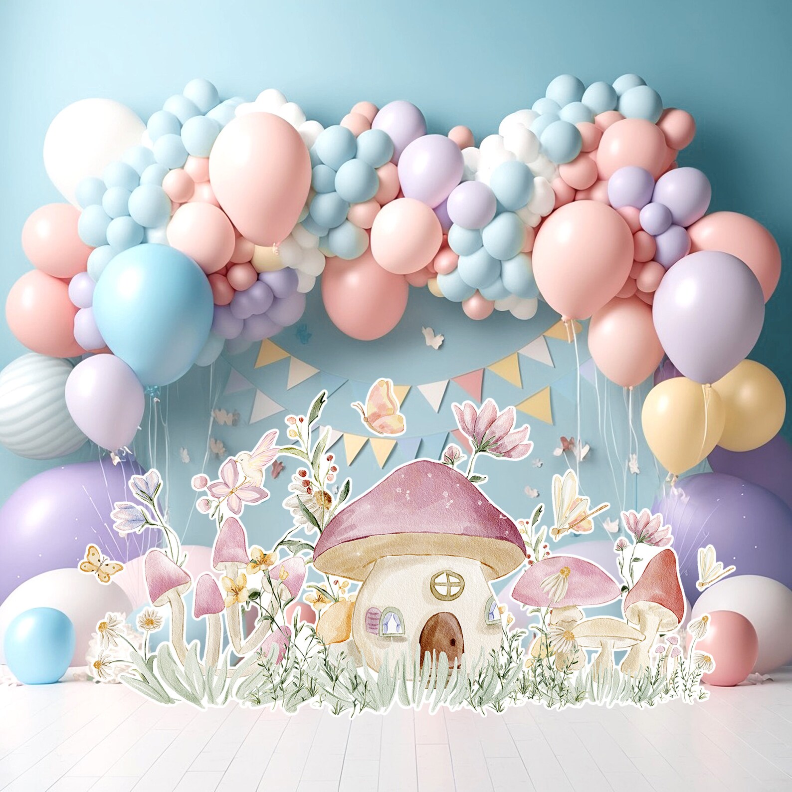 Fairy Big Decor Cutout, Fairy Birthday Standee, Whimsical Floral Fairy ...