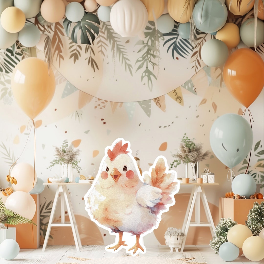 Chicken Farm Baby Big Decor Cutout Party Props, Chick Birthday Standee ...