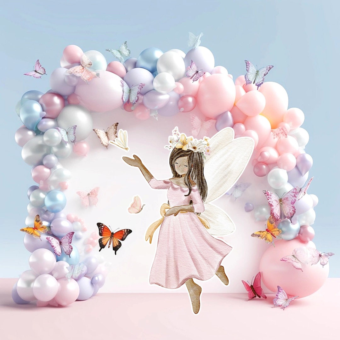 Fairy Big Decor Cutout, Fairy Birthday Standee, Whimsical Floral Fairy ...