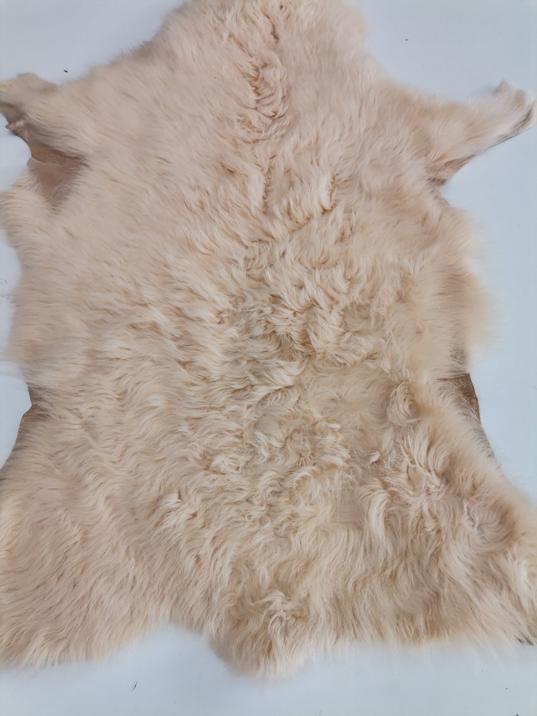 Sheepskin Rug Shearling Leather Hide, Lambskin Curly Hair On, Natural ...