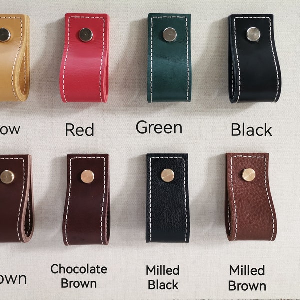 Leather Drawer Pull - Etsy