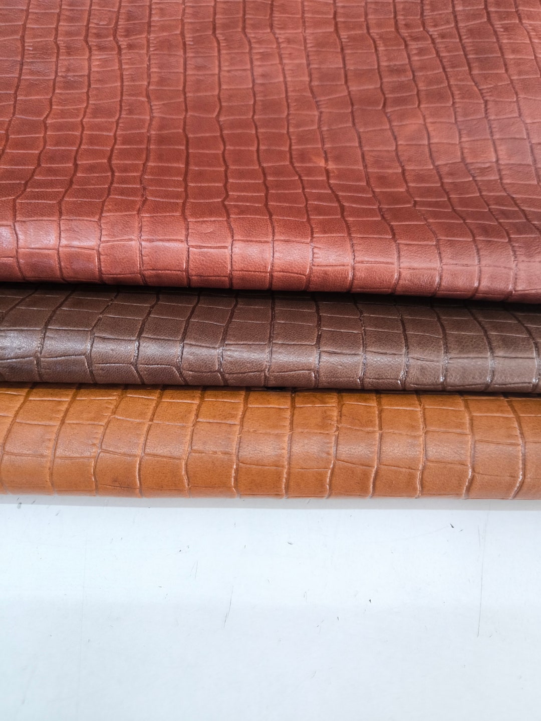 Sheep Leather Crocodile Printed, Genuine Sheepskin Leather Sheets ...