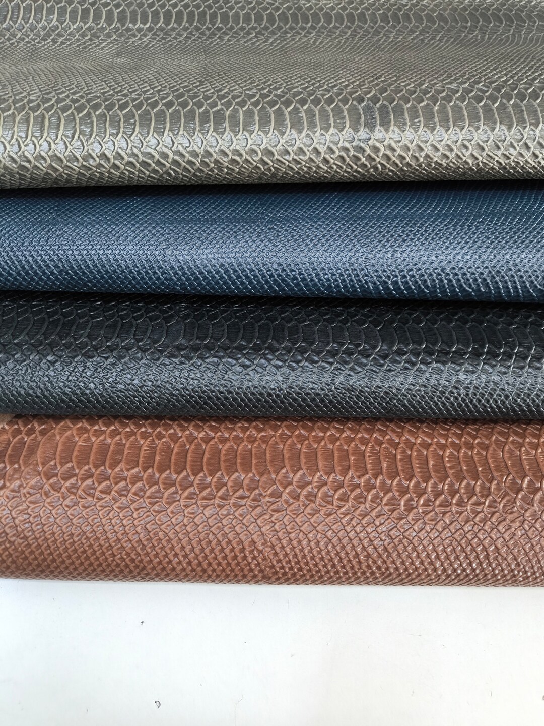 Cow Leather for Bags, Python-embossed, Genuine Cowhide Leather Sheets ...