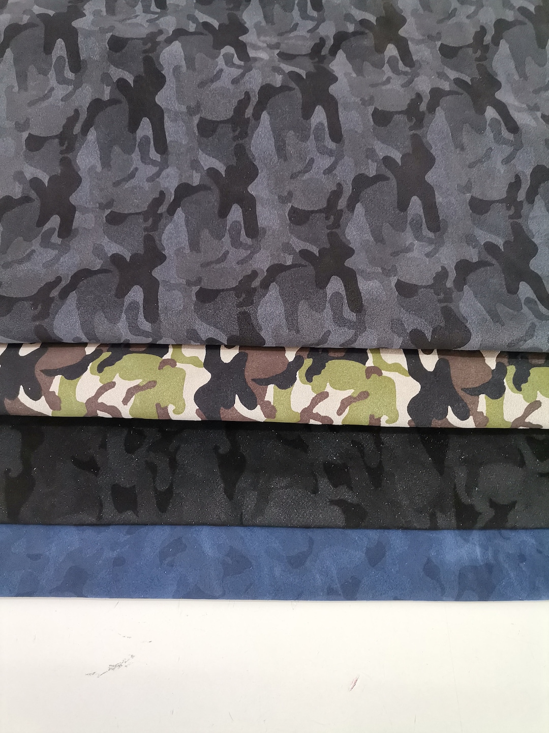 Cow Leather Camo Effect, Army Camouflage Print on Genuine Cowhide ...