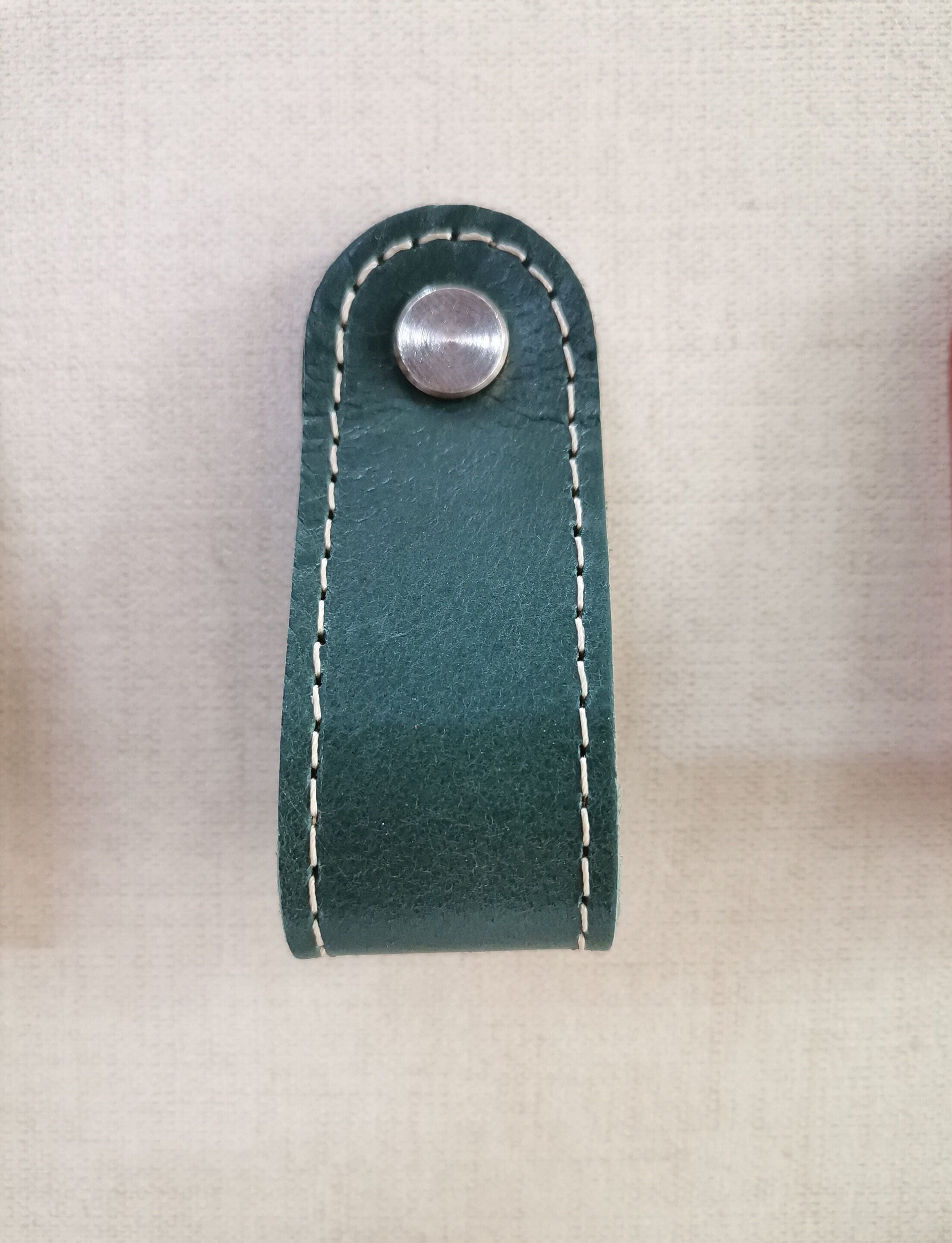 Handmade Leather Drawer Pulls: Stitched Furniture Knobs, Solid Brass ...