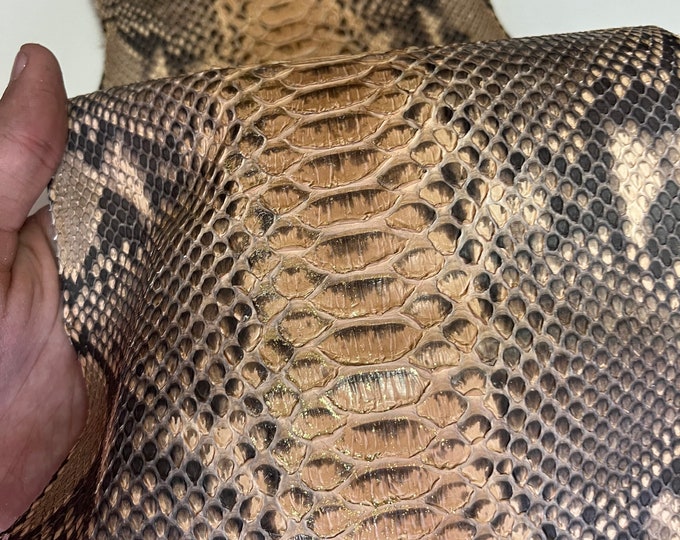 Real Python Leather, Genuine Snake Leather Hide Color Beige, Long and ...