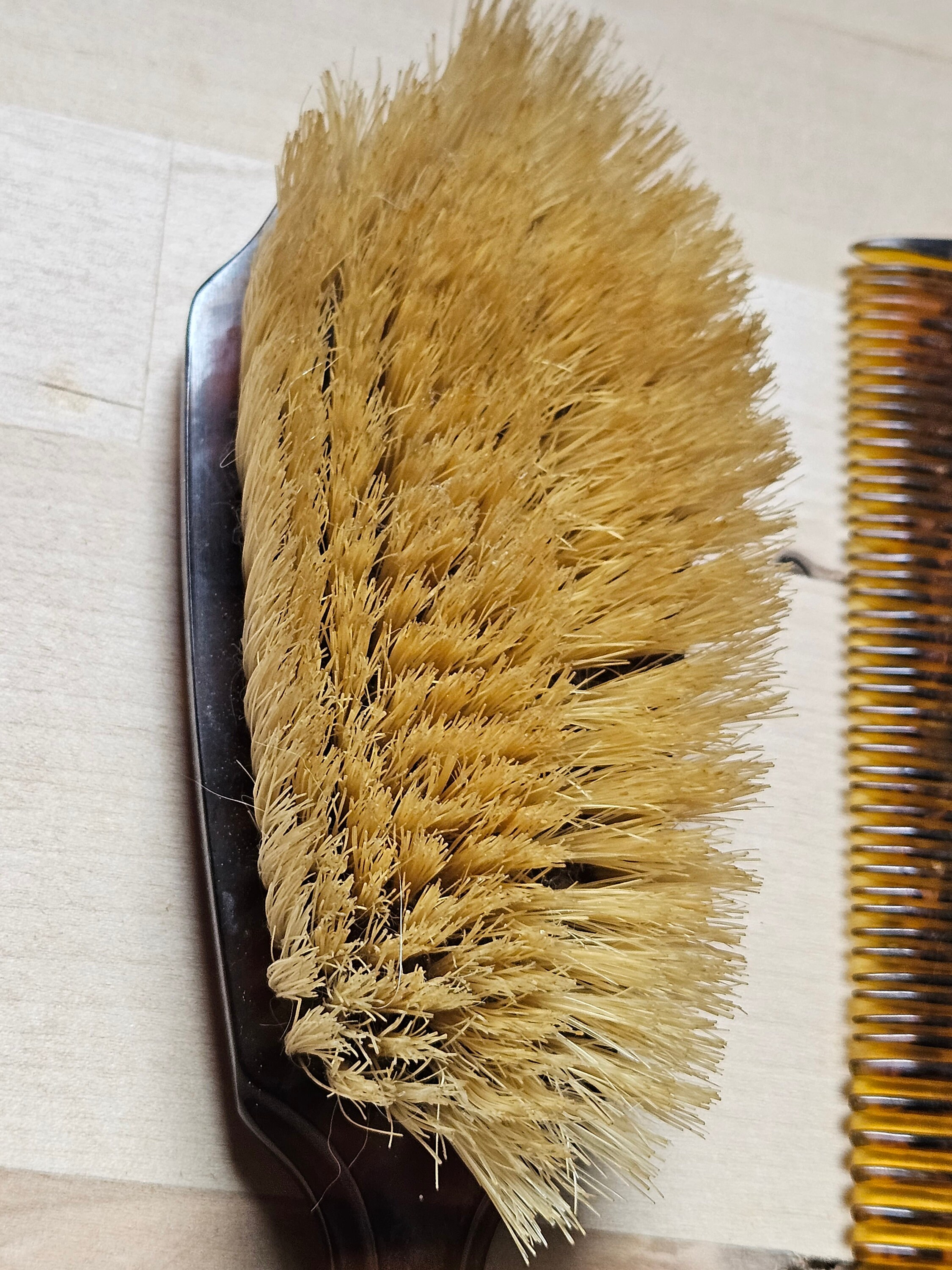 Vintage Fiborloid Tortoise Shell Comb and Hairbrush Vanity - Etsy