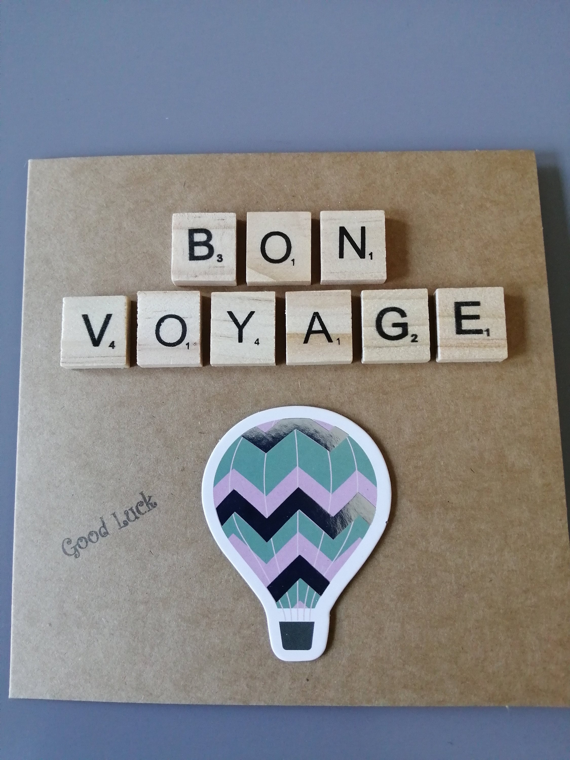 Handcrafted Scrabble Bon Voyage Card Handmade Card Goodbye Bye - Etsy