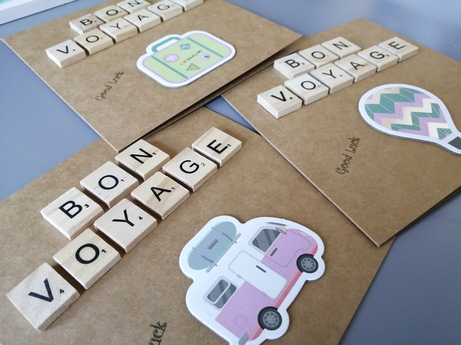 Handcrafted Scrabble Bon Voyage Card Handmade Card Goodbye Bye - Etsy