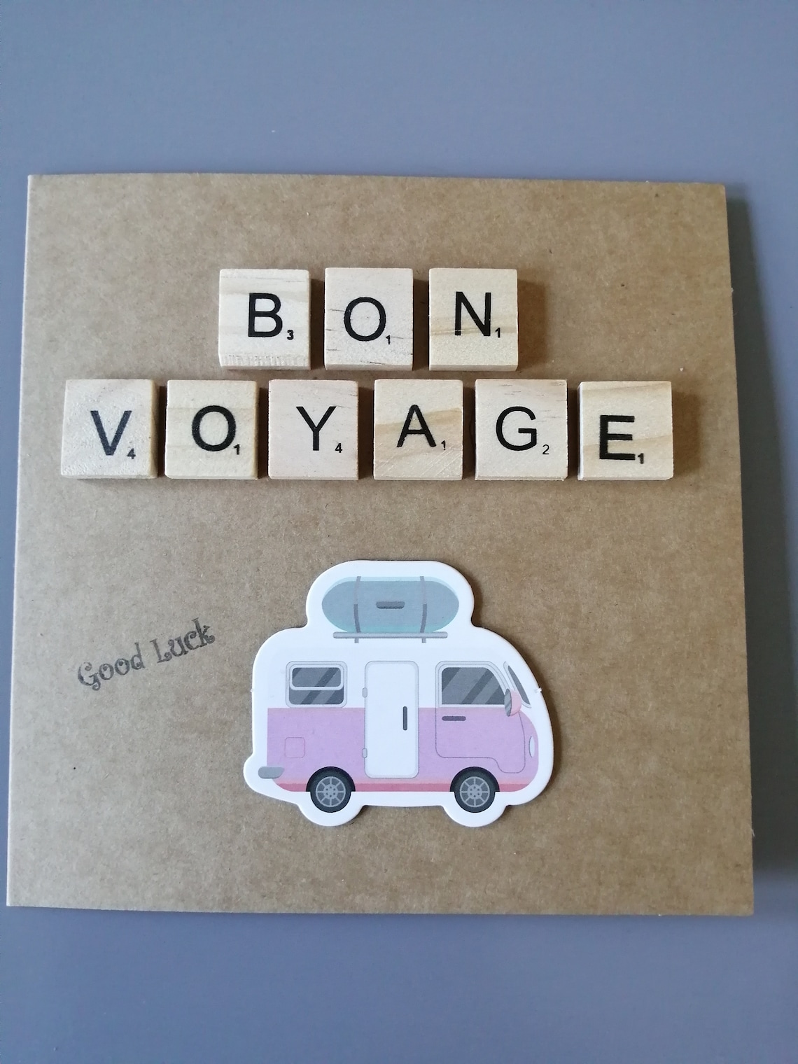 Handcrafted Scrabble Bon Voyage Card Handmade Card Goodbye Bye - Etsy UK