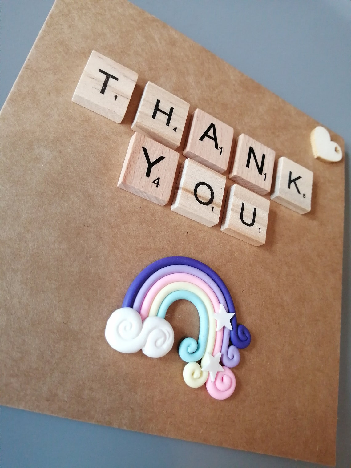 Handcrafted Scrabble Thank You Card key-worker NHS Thanks - Etsy UK