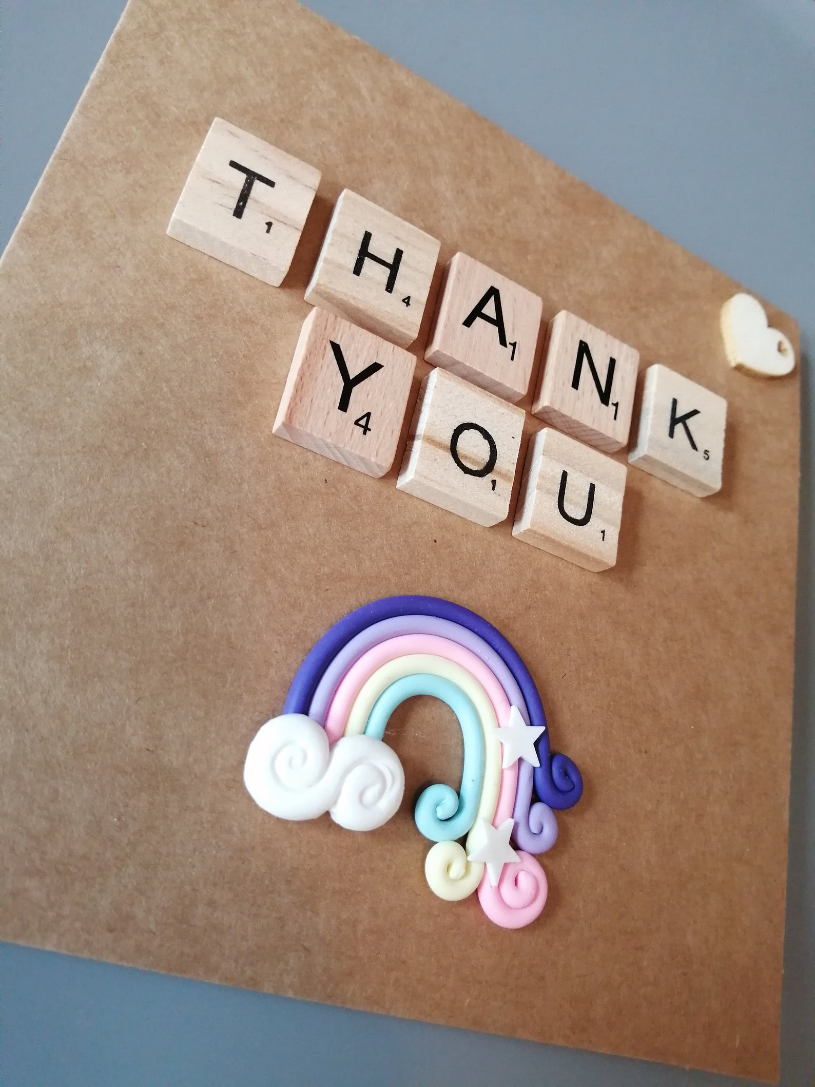 Handcrafted Scrabble Thank You Card key-worker NHS Thanks - Etsy UK