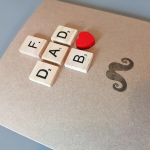 Dad Scrabble Card Fathers Day Card Daddy Card Fathers Day - Etsy