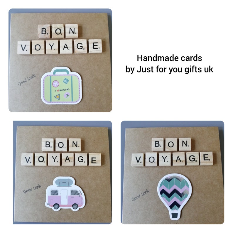 Handcrafted Scrabble Bon Voyage Card Handmade Card Goodbye Bye - Etsy