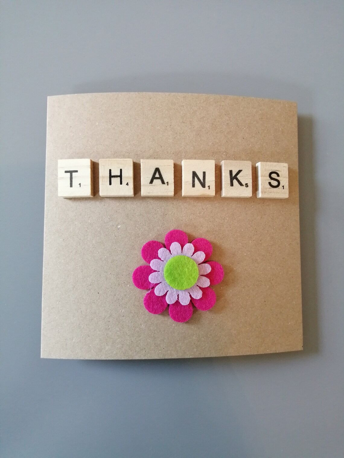 Handcrafted Scrabble Thanks Card ,key-worker, NHS, Thanks, Thank You ...
