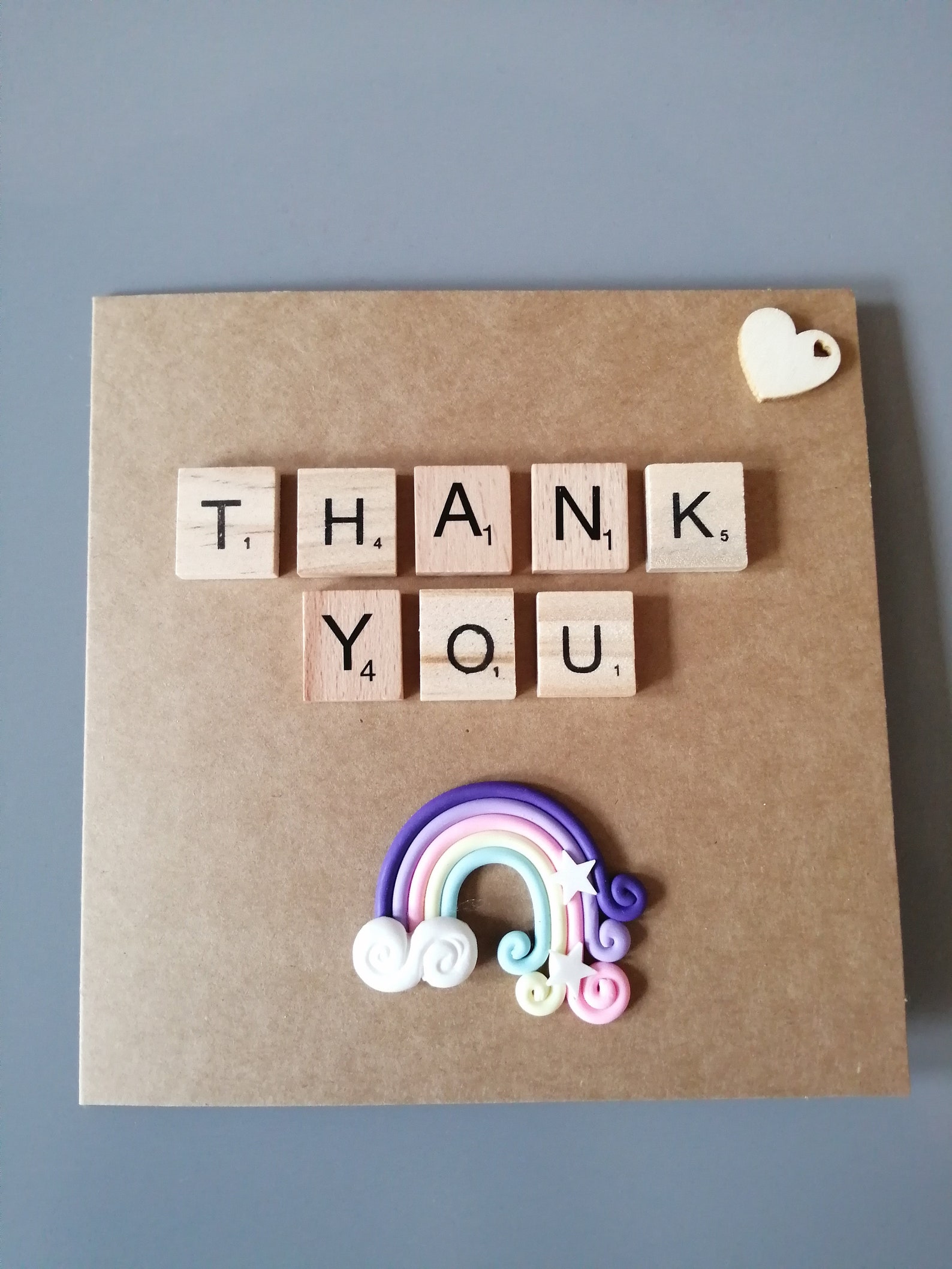Handcrafted Scrabble Thank You Card key-worker NHS Thanks - Etsy UK