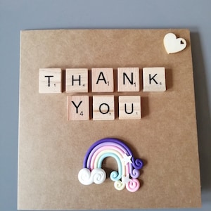 Handcrafted Scrabble Thank You Card key-worker NHS Thanks - Etsy UK