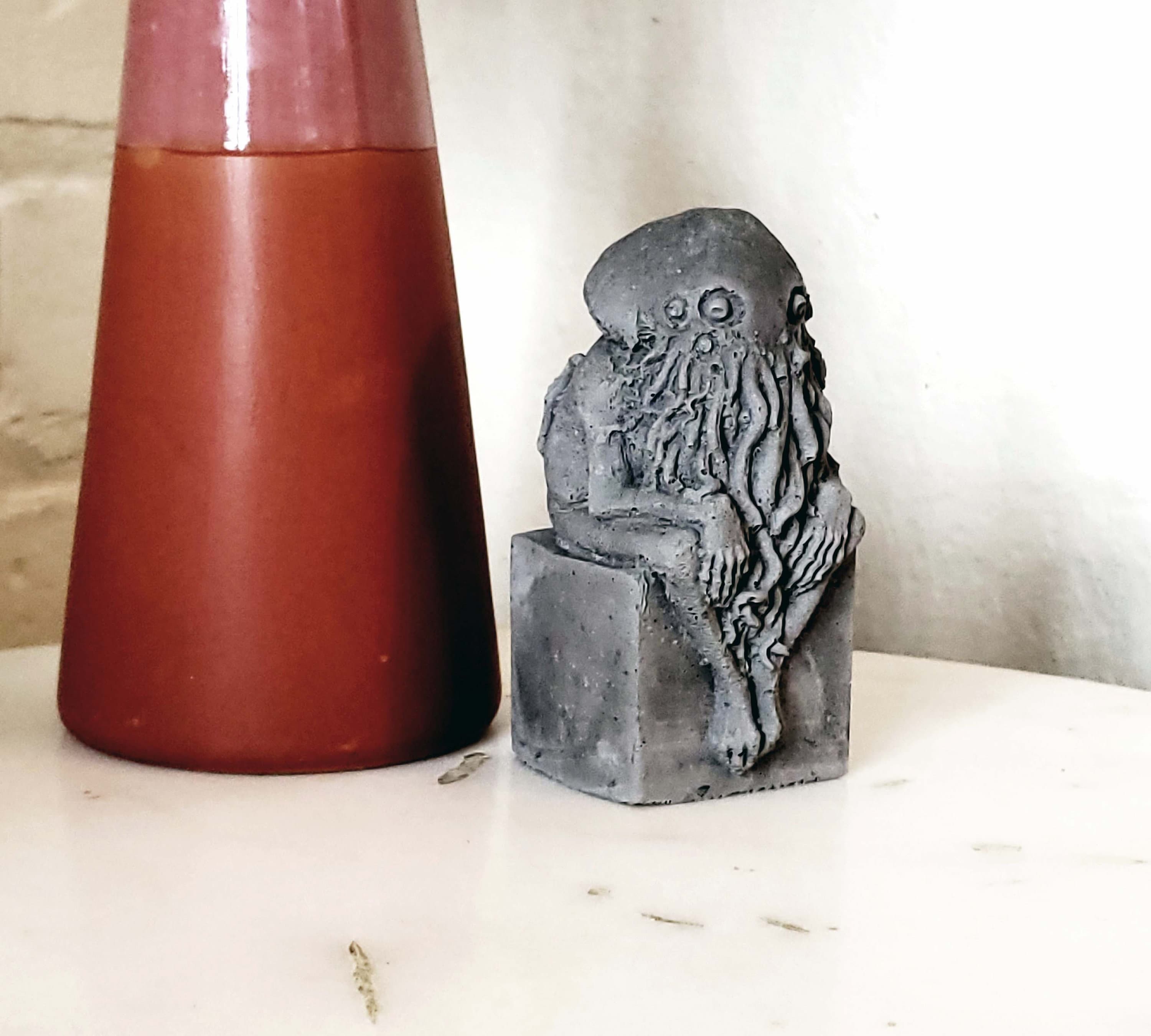 Cthulhu Stone Idol Newspaper & Crate Lovecraft Concrete | Etsy