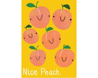 Peach Card | Etsy