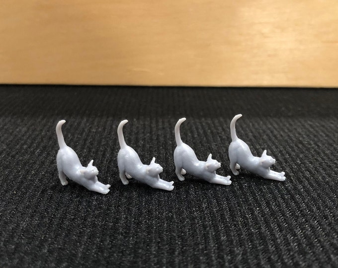 Miniature Stretching Cats 28mm Scale - Etsy