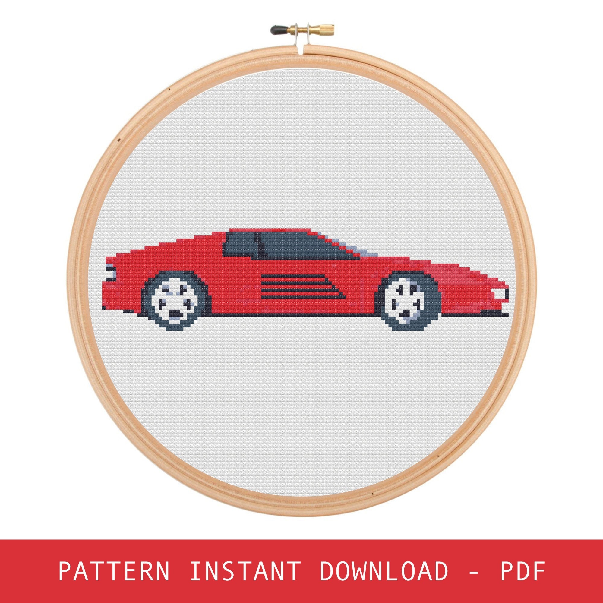 Ferrari Testarossa Kids Cross Stitch Pattern PDF Instant Download - Etsy