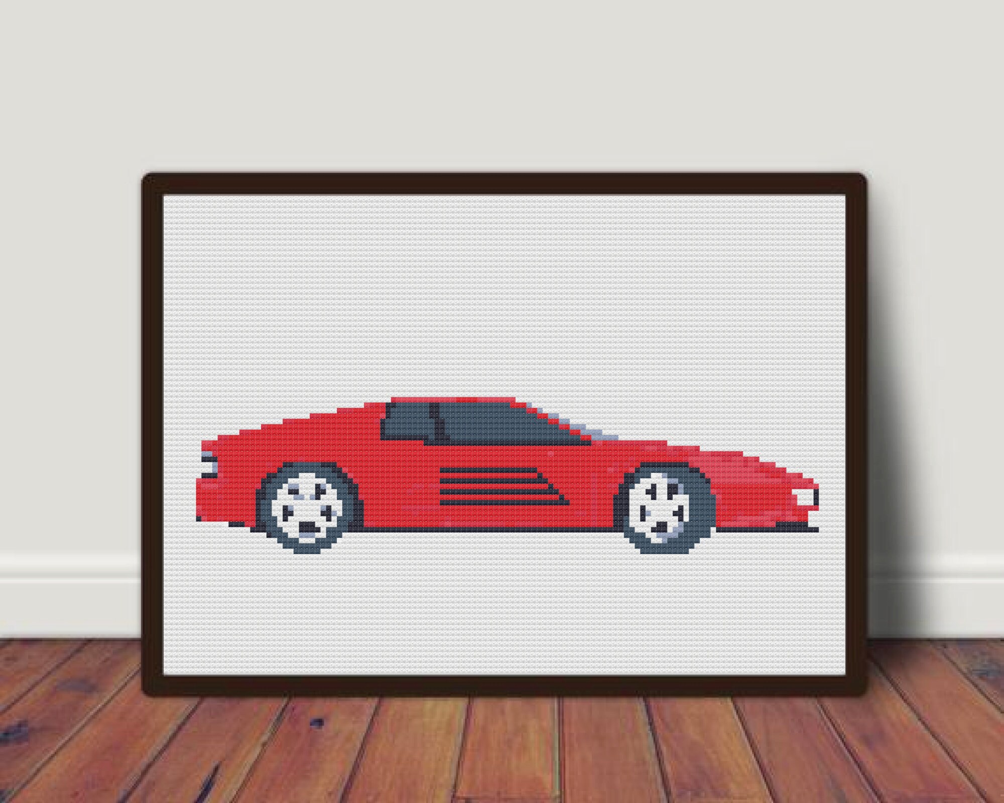 Ferrari Testarossa Cross Stitch Pattern | Retro Sports Car Embroidery ...