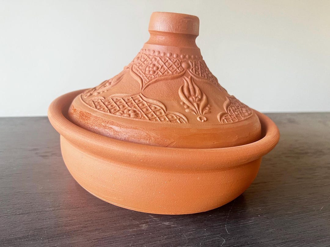 Small Tajine Cooking Pot, Unglazed Clay Tagine Dish, Handmade ...