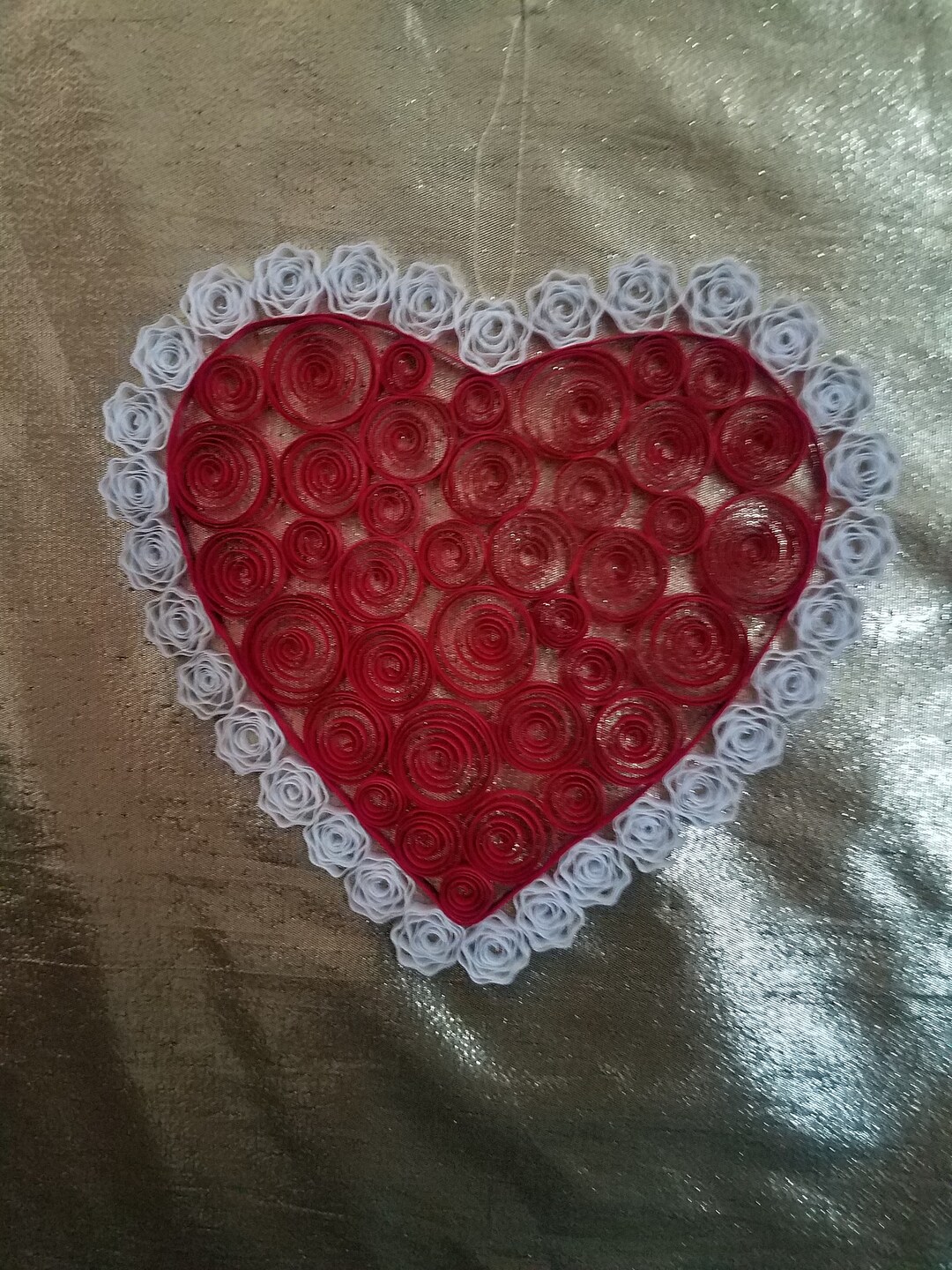 Quilled 5 Inch Heart With Lace Ornament/decoration #4 - Etsy