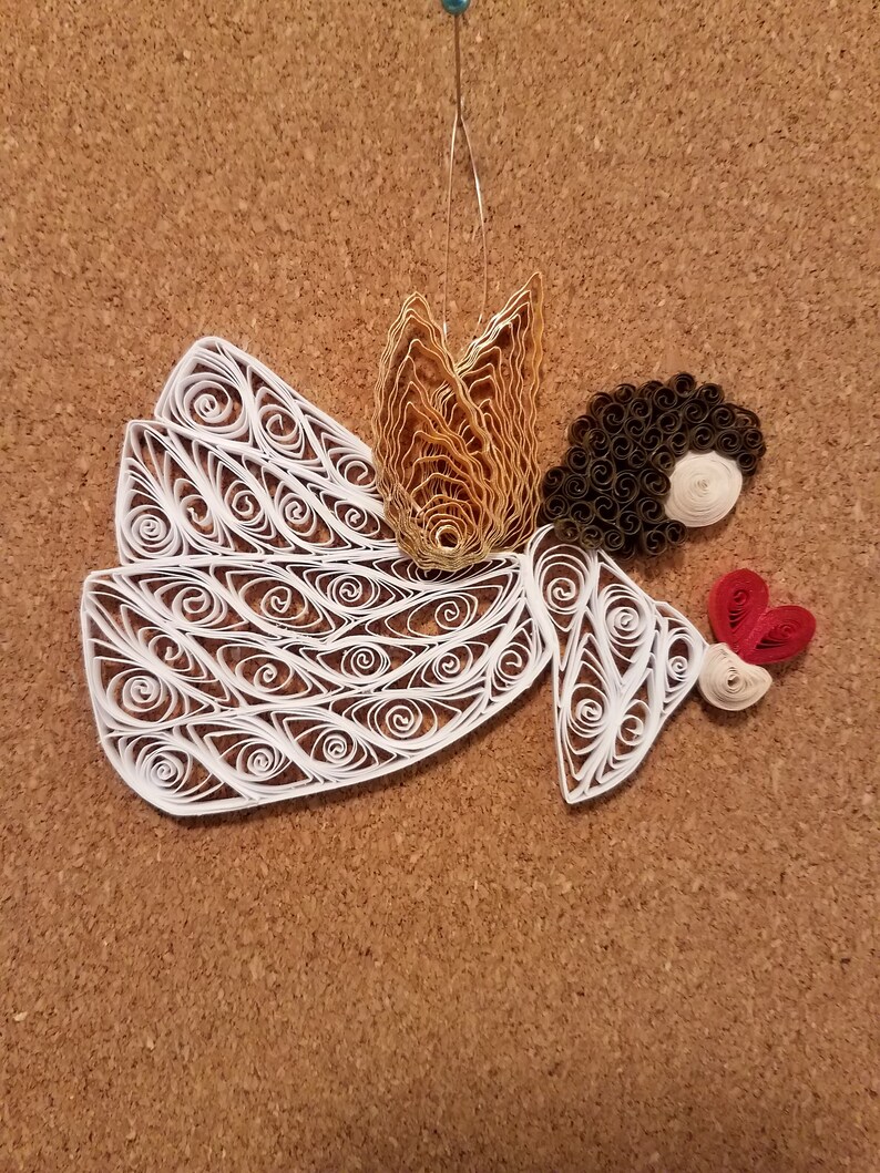 Quilled Angel/brown Hair Ornament - Etsy