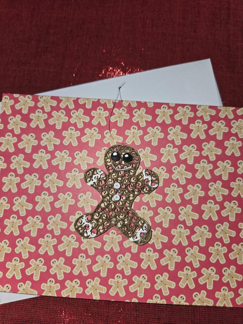 5 Blank Christmas Cards With Quilled Ornament Attached - Etsy