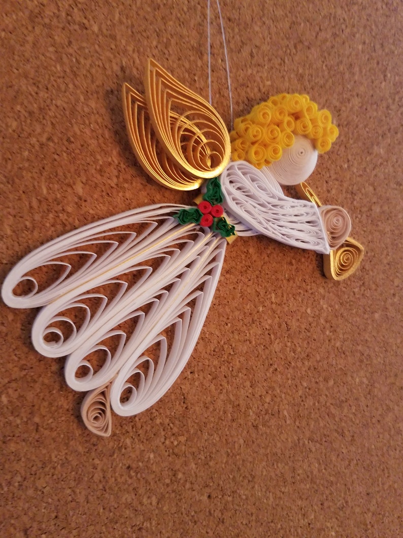 Quilled Angel With Yellow Hair W/horn - Etsy