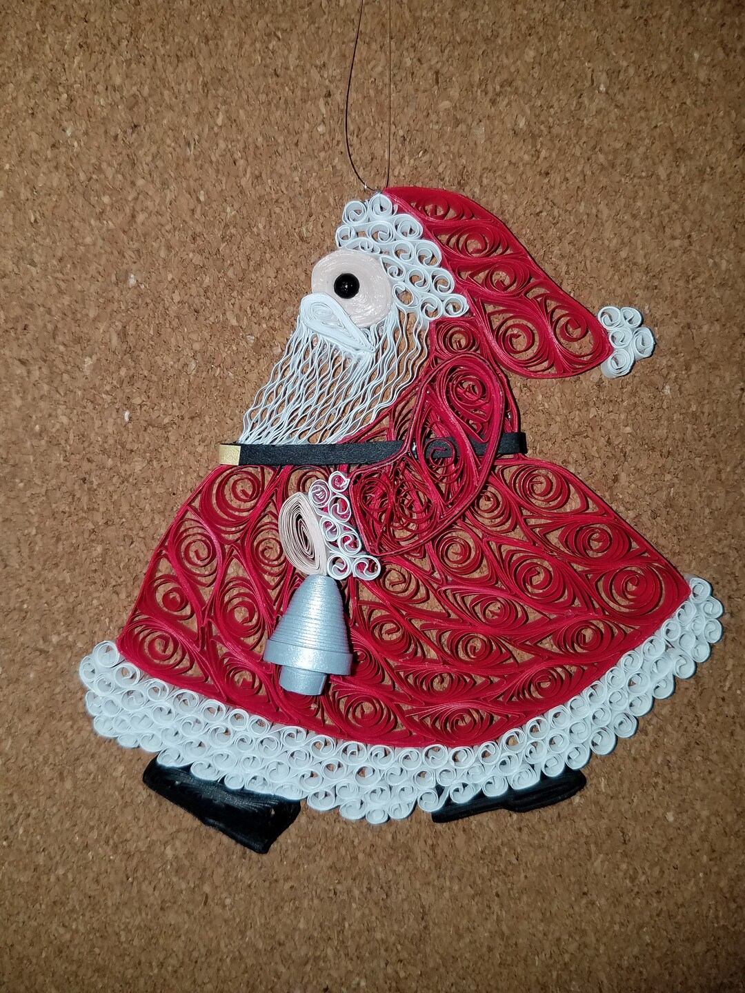 Quilled Santa With Bell Ornament - Etsy