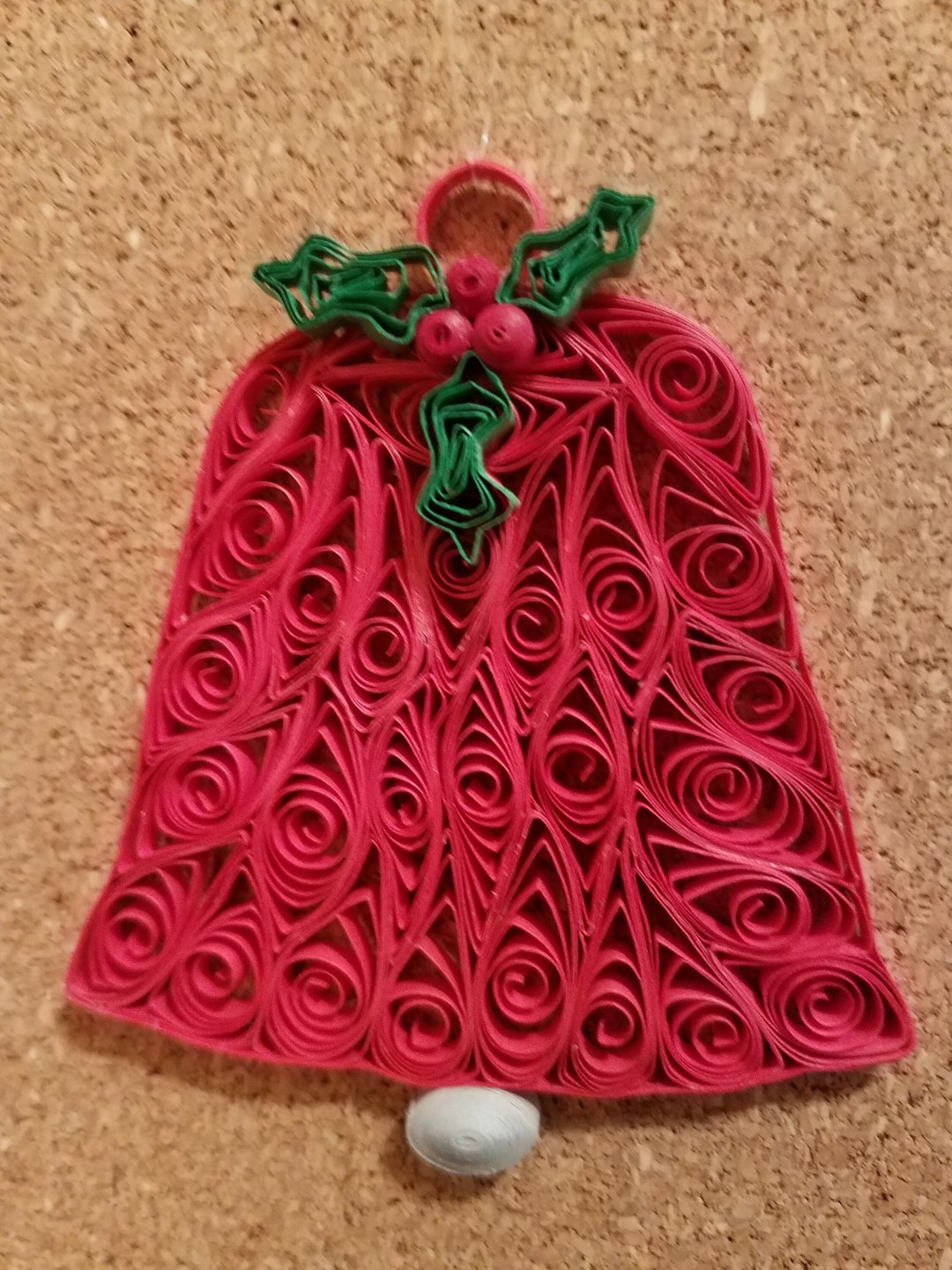 Quilled Red Bell W/holly Ornament - Etsy
