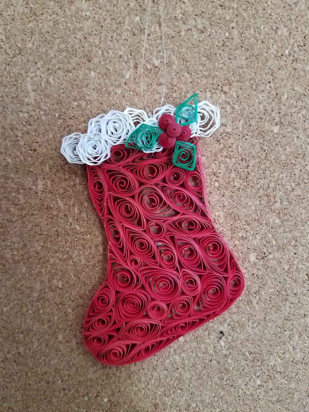 Quilled Stocking With Holly - Etsy