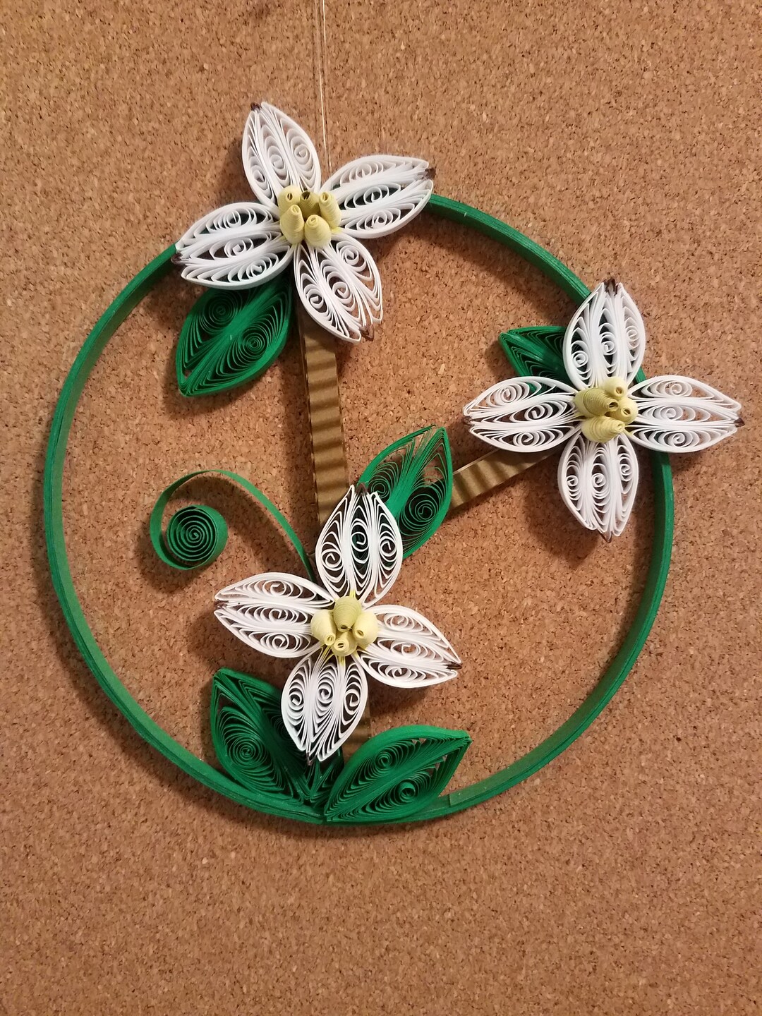 Quilled Dogwood in Round Hanger - Etsy