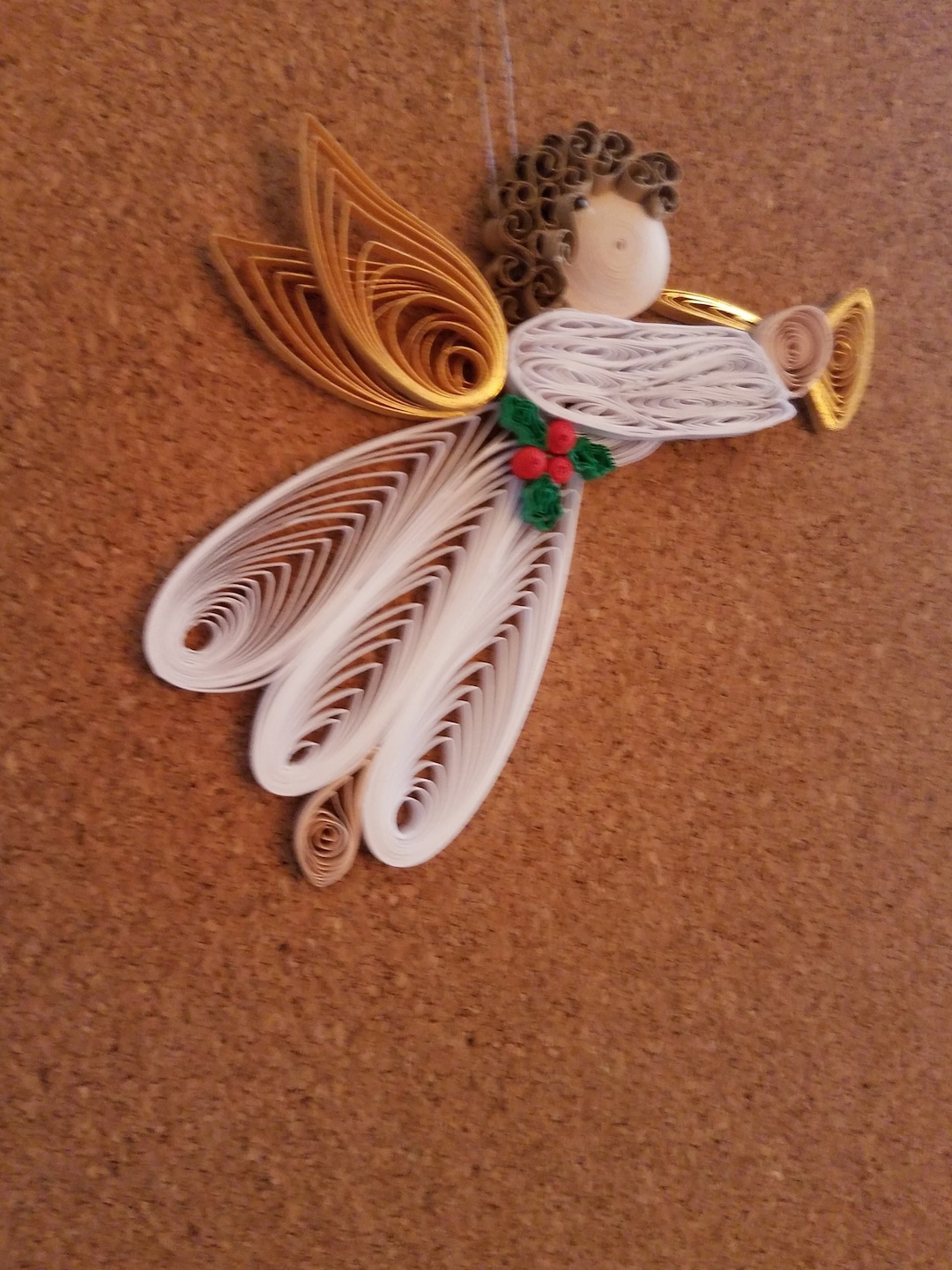 Quilled Angel With Lt. Brown Hair W/horn - Etsy