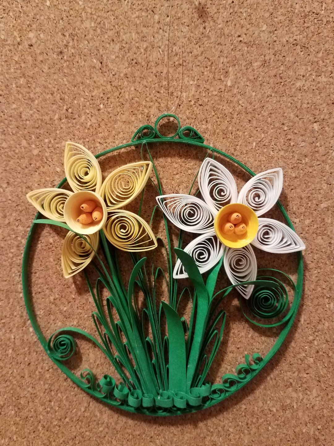 Quilled Daffodils in Round Design - Etsy