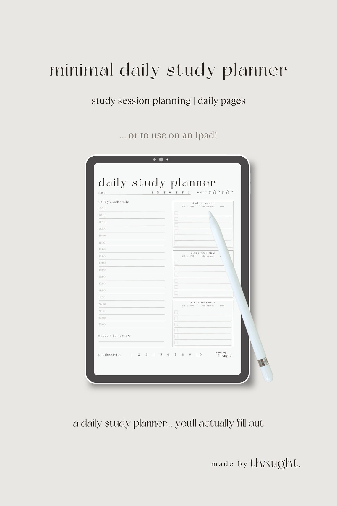 Daily Study Planner - Etsy